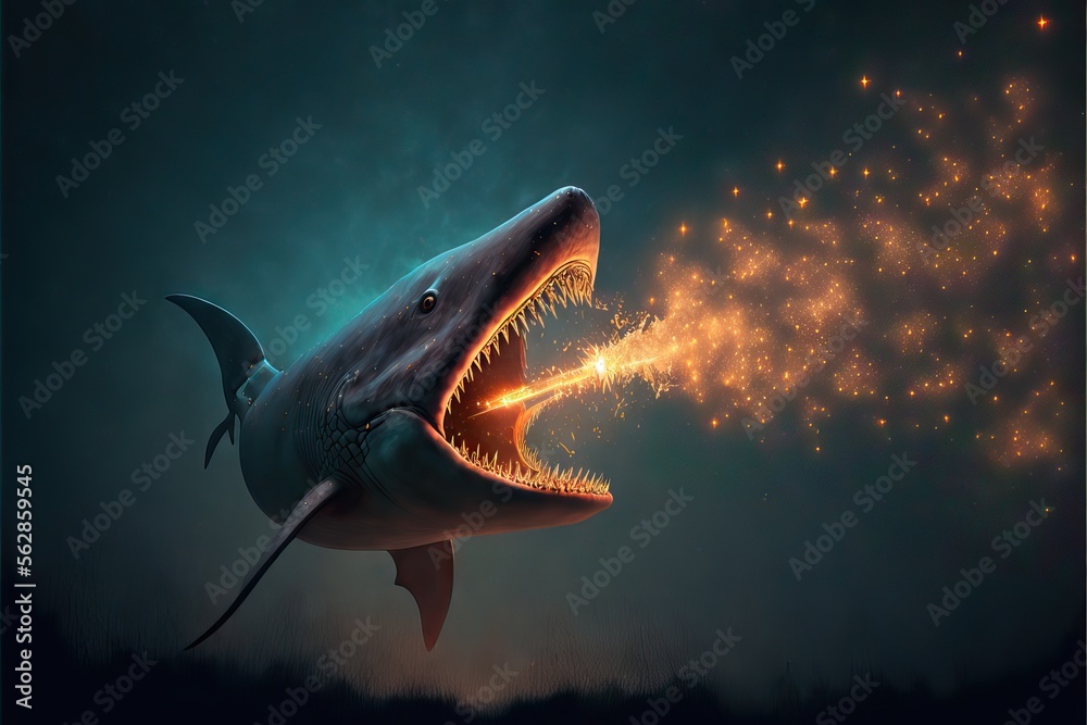 Shark of Fire, Diving in the Sky with High Temperature, Being Like and ...