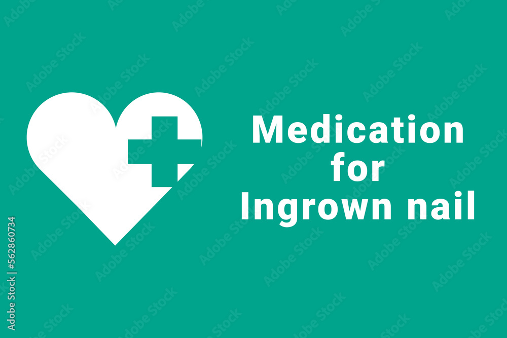 Ingrown nail disease concept. Ingrown nail logo on a green background ...