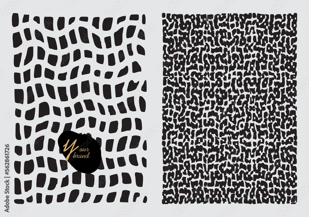 Luxurious minimalistic hand drawn curved line array pattern vector set ...