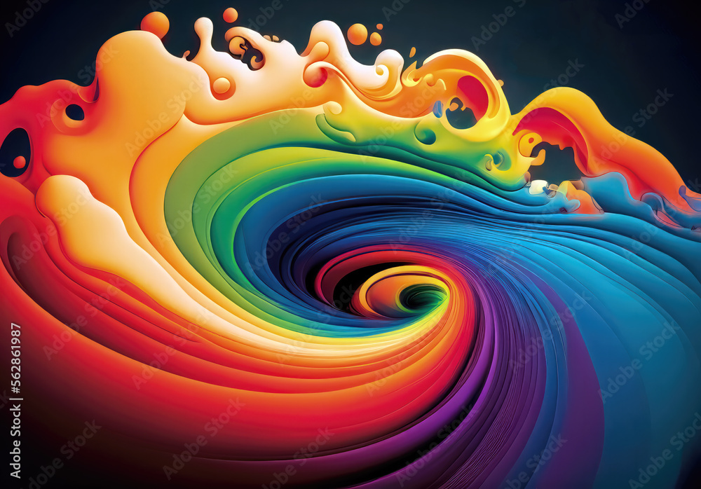 Fluid rainbow colors merging together, abstract concept for a desktop ...