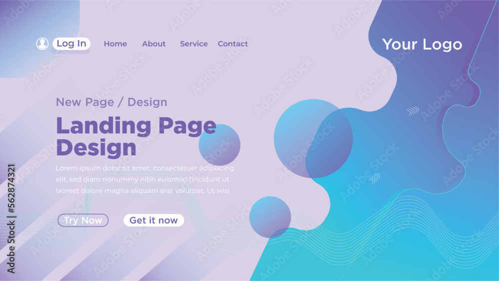 Modern Landing page design template set up for marketing. Modern web ...