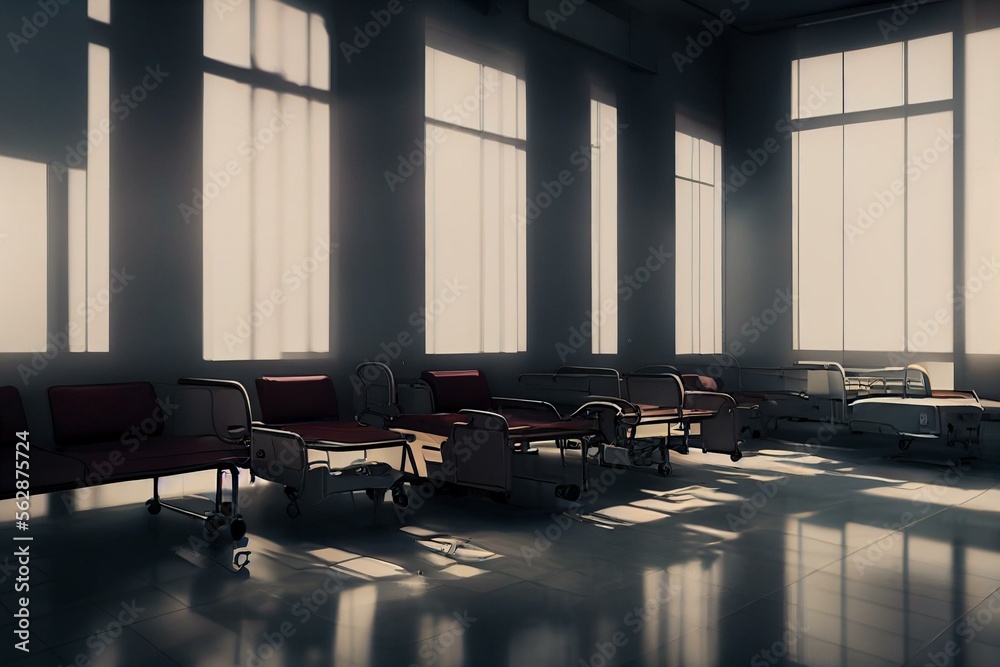Blurry hospital scene, ideal for healthcare backgrounds with lots of ...