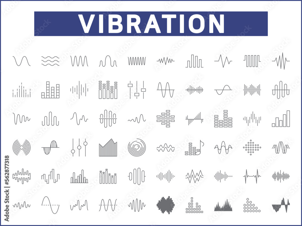 Vetor de Simple Set of sound wave Related Vector Line Icons. Vector ...