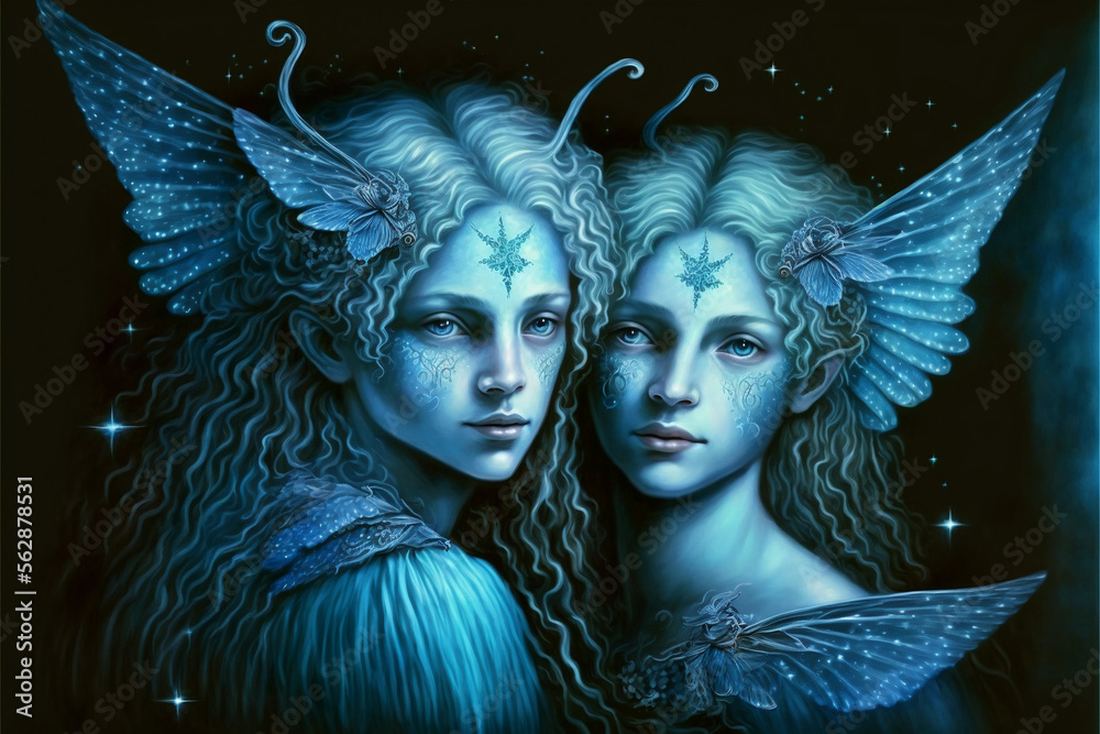 gemini, non, existing person, zodiac sign, using ai, Stock Illustration ...