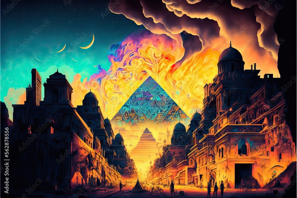 Psychedelic City, With Lisergic visions between desert, pyramids, magic ...