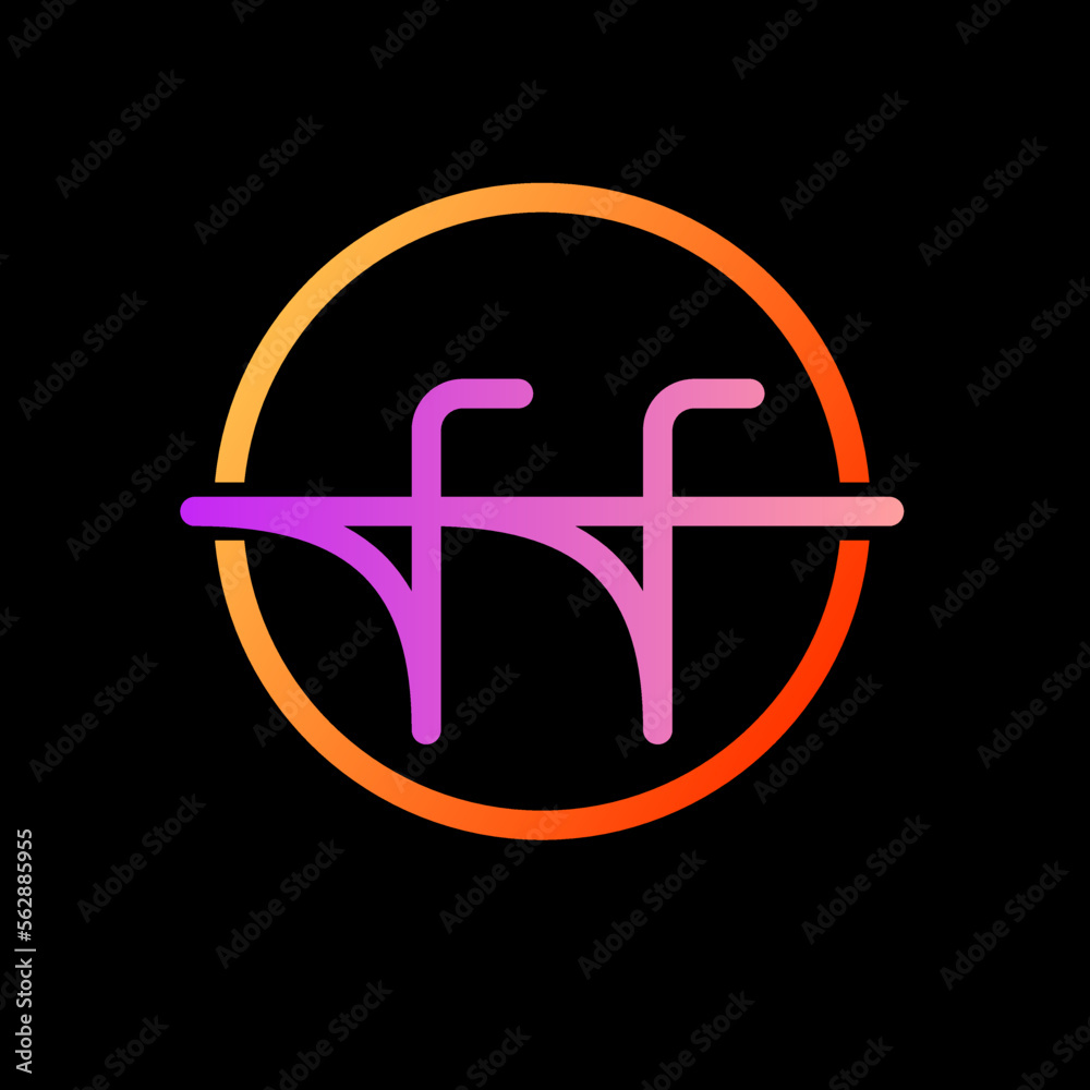Vecteur Stock FF logo design concept with background. Initial based ...