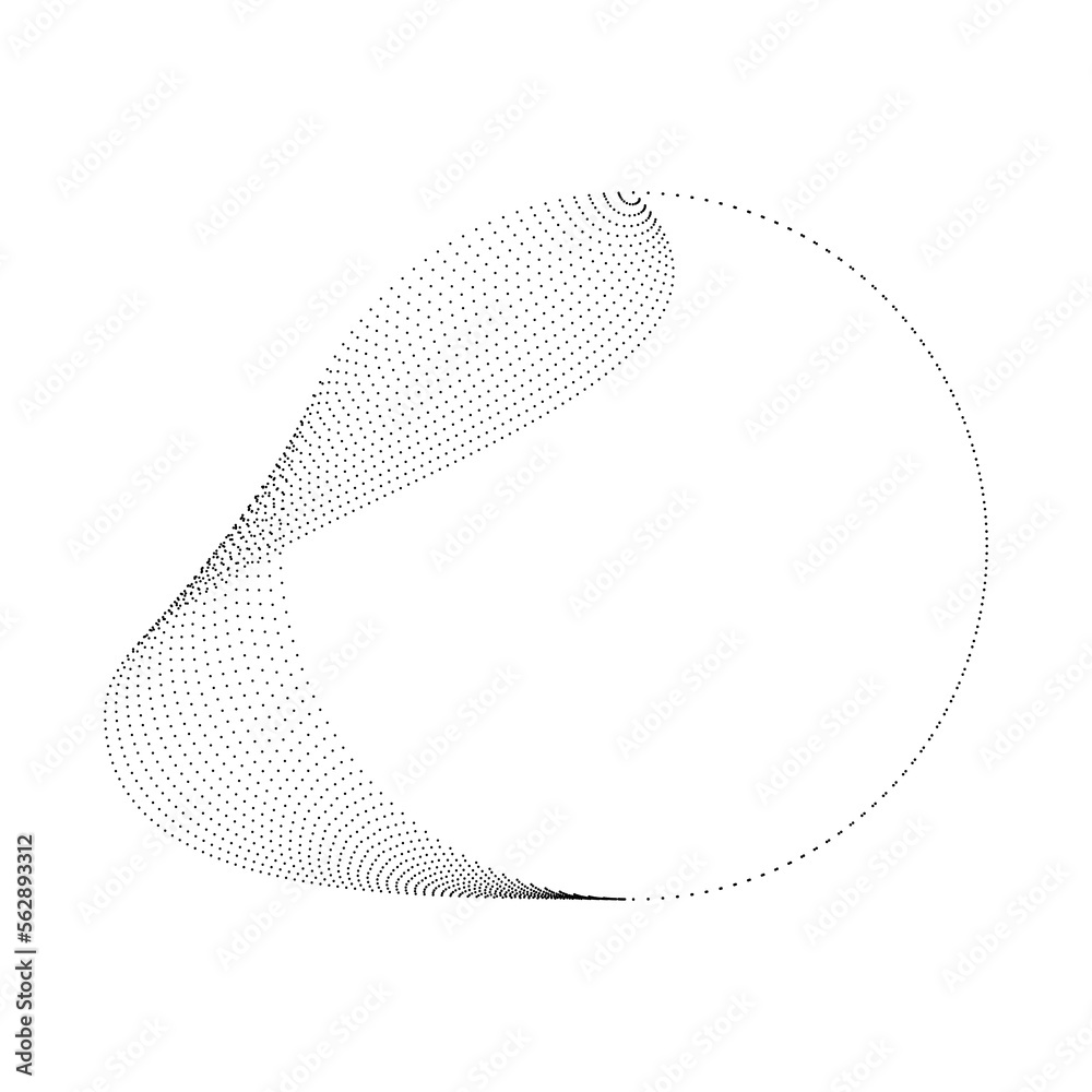 Abstract oval lines backdrop with geometric circles. Minimal art ...