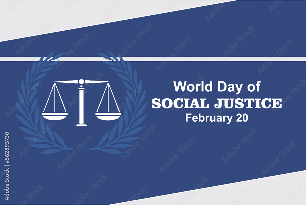 World Day of Social Justice, February 20. Awareness poster and banner ...