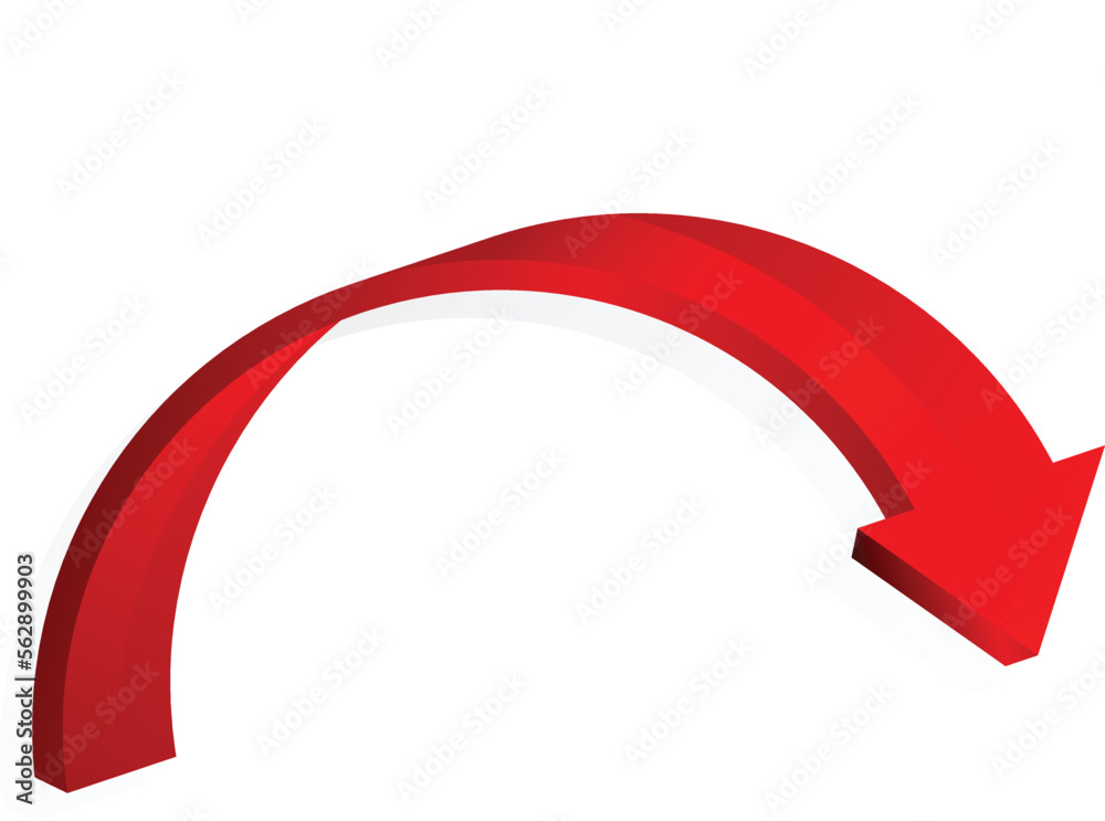 3d Red Arrow Sign Icon Isolated on White Background. 3d style. arrow ...