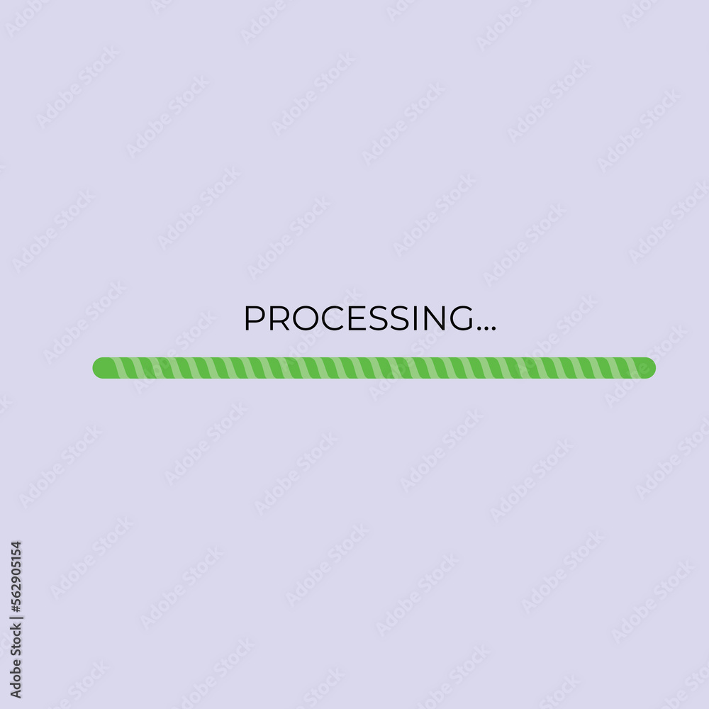 Vetor de Processing bar and word process with processing sign and pending process signal ...