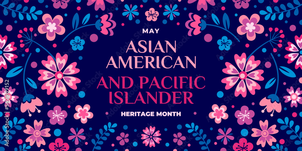 Asian American and Pacific Islander Heritage Month. Vector banner for ...