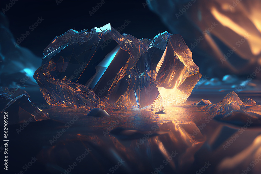 Generative AI. Beautiful ice background. Crystal backgrounds Stock ...