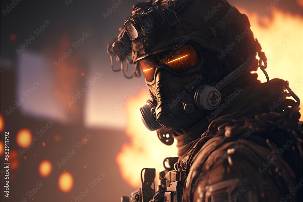 Army Ranger Special Force - Gas Mask Counter Strike. Generative AI ...