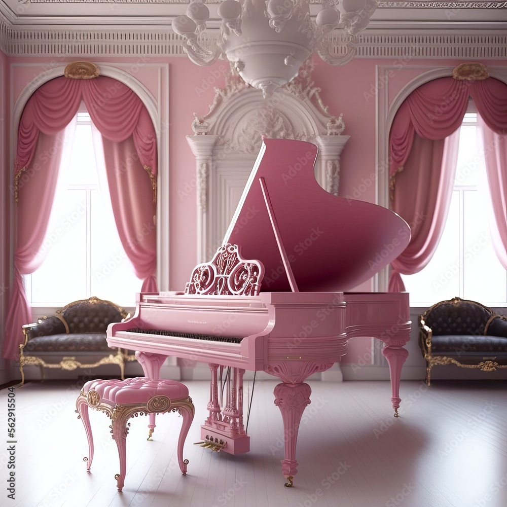 Pink Grand Piano Wallpaper