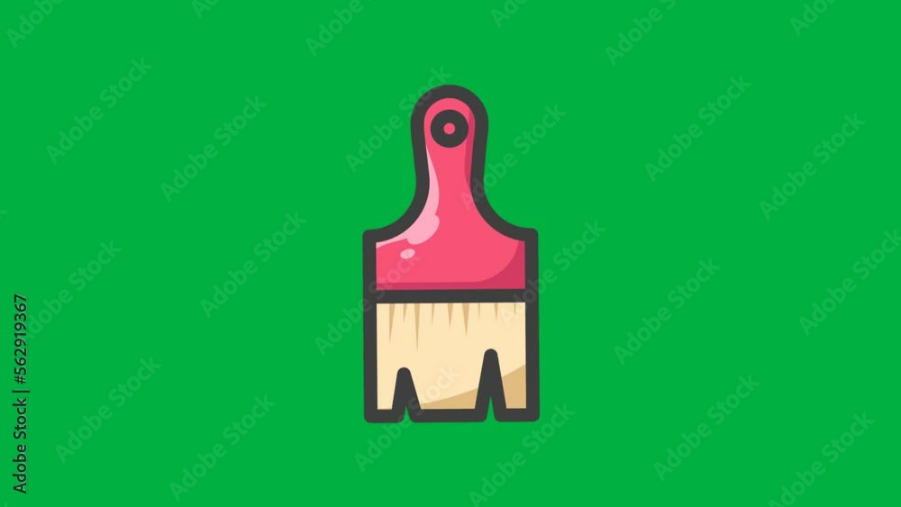 Paint Brush Pop-Up animation on green screen. 4k video animation vídeo ...