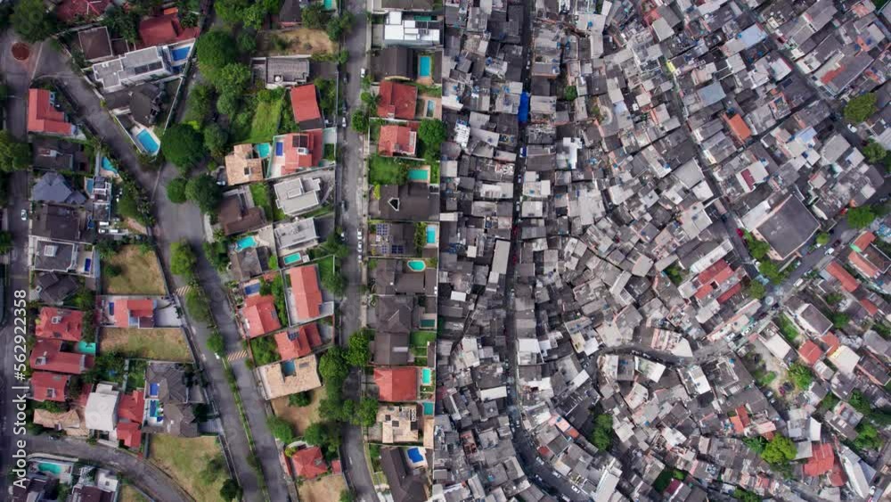 Two Contrasting Residential Neighborhoods in Sao Paolo, Brazil. Wealthy ...