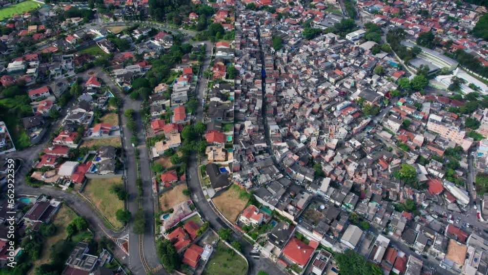 Two Contrasting Residential Neighborhoods in Sao Paolo, Brazil. Wealthy ...