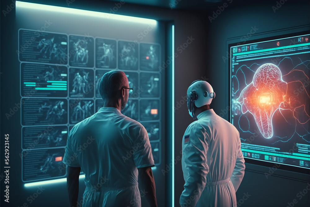 Artificial Intelligence in Hospitals, Doctor being assisted by AI bot ...