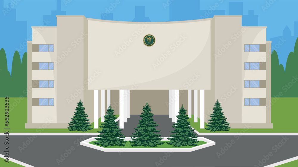 Court building facade - vector clipart Stock Vector | Adobe Stock