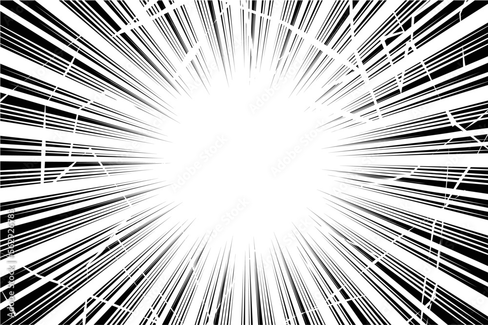 Vecteur Stock 電気を帯びた集中線の背景イラスト。漫画の背景フレーム。 | Adobe Stock