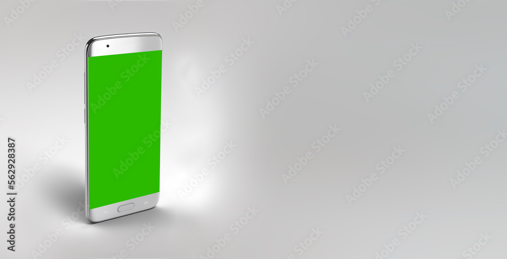 Mobile phone background with green space display, cell phone technology ...