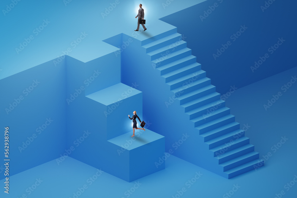 Gender inequality in career ladder concept Stock Photo | Adobe Stock