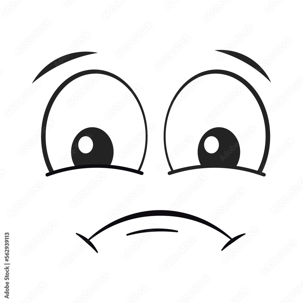 Cartoon sad face vector illustration Stock Vector | Adobe Stock