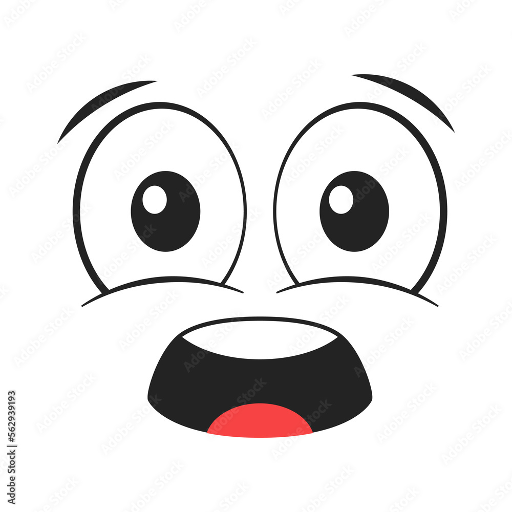 Cartoon shocked face vector illustration Stock Vector | Adobe Stock