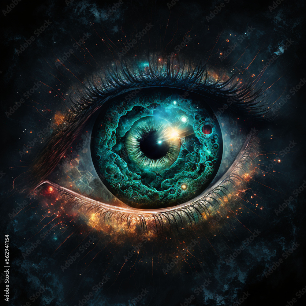 The human eye in the form of deep space Stock Illustration | Adobe Stock