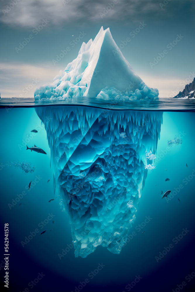 An Iceberg That Has More Parts Under The Water Than On The Water Too