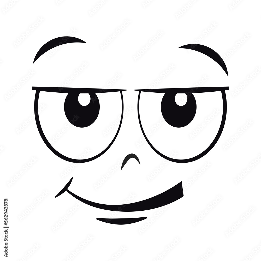 Cartoon smirking face vector illustration Stock Vector | Adobe Stock