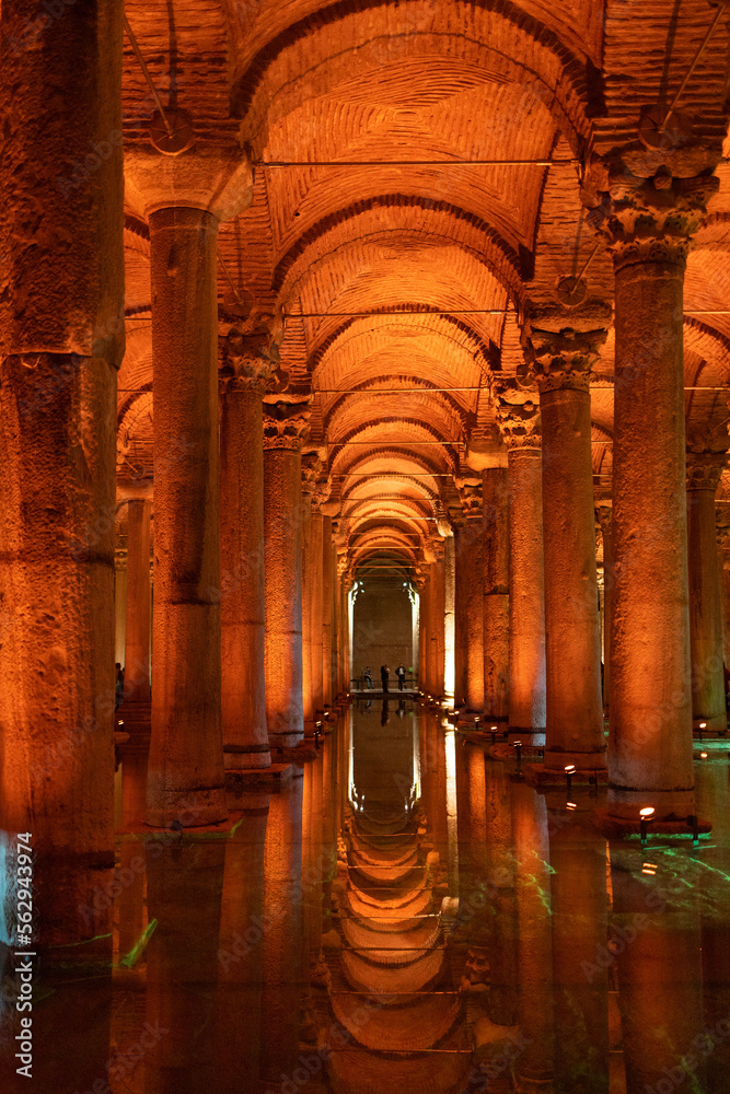 The Basilica Cistern is the largest of several hundred ancient cisterns ...