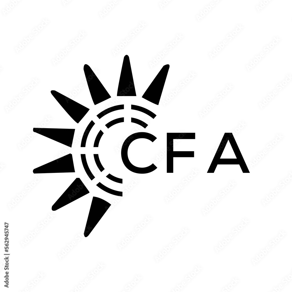 CFA letter logo. CFA image on white background and black letter. CFA ...