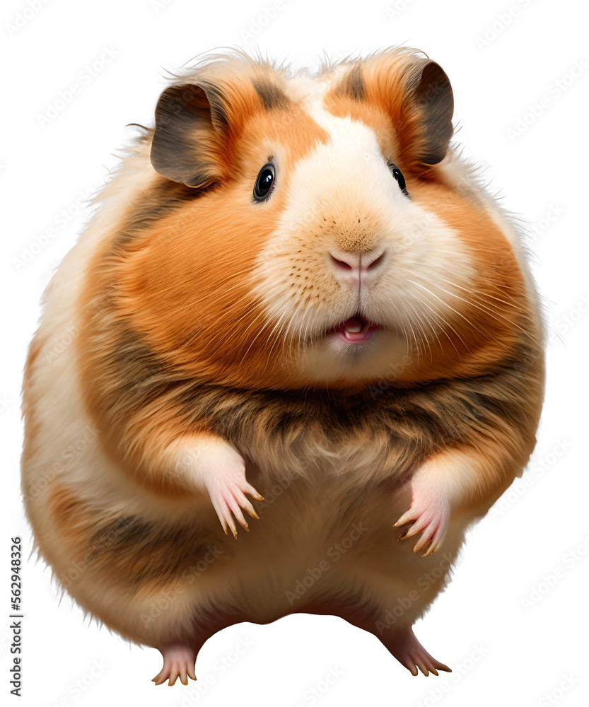guinea pig standing up, illustration on transparent background Stock ...