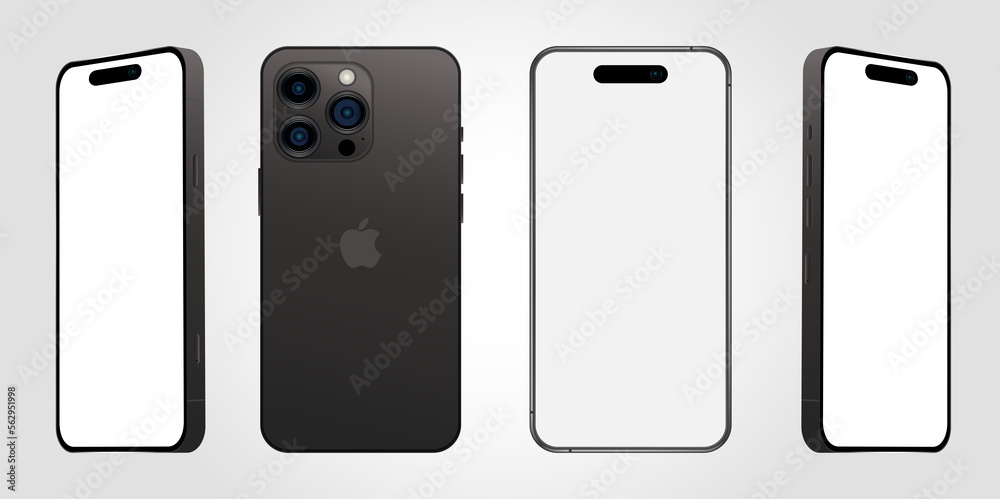 Apple iPhone 14 Pro and Apple iPhone 14 Max. Smart phone. Silver colors ...