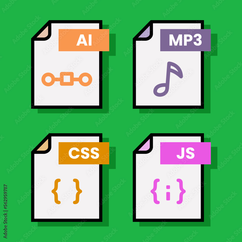 Document file folder download vector color format pdf doc xls jpg zip ...