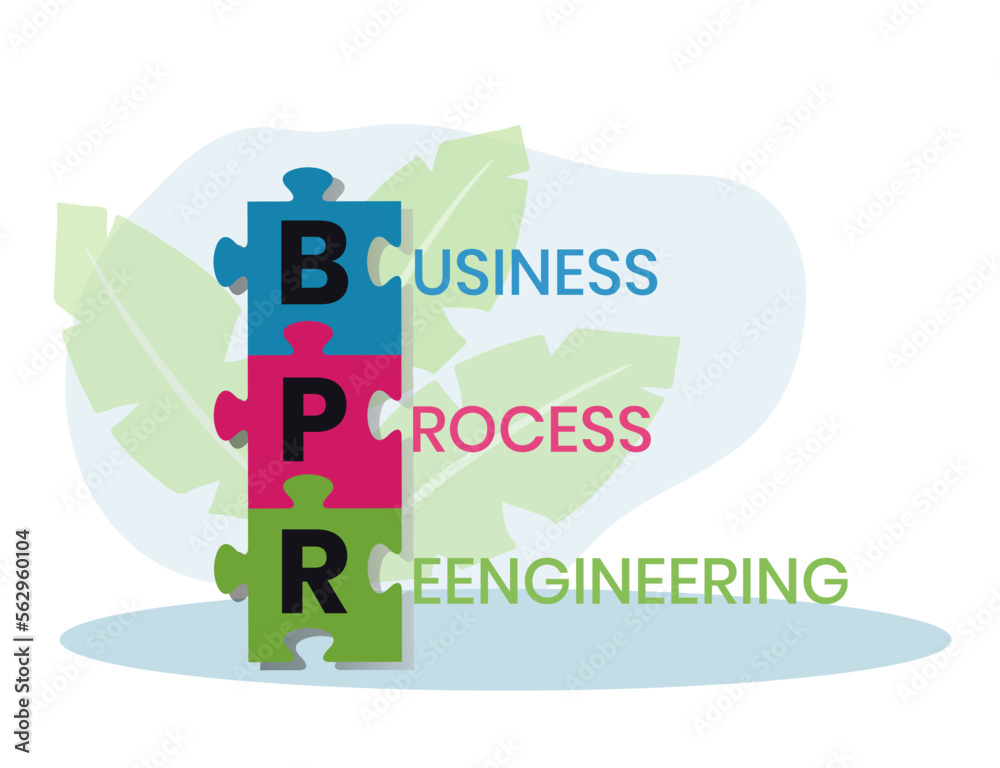BPR - Business Process Reengineering acronym. business concept ...