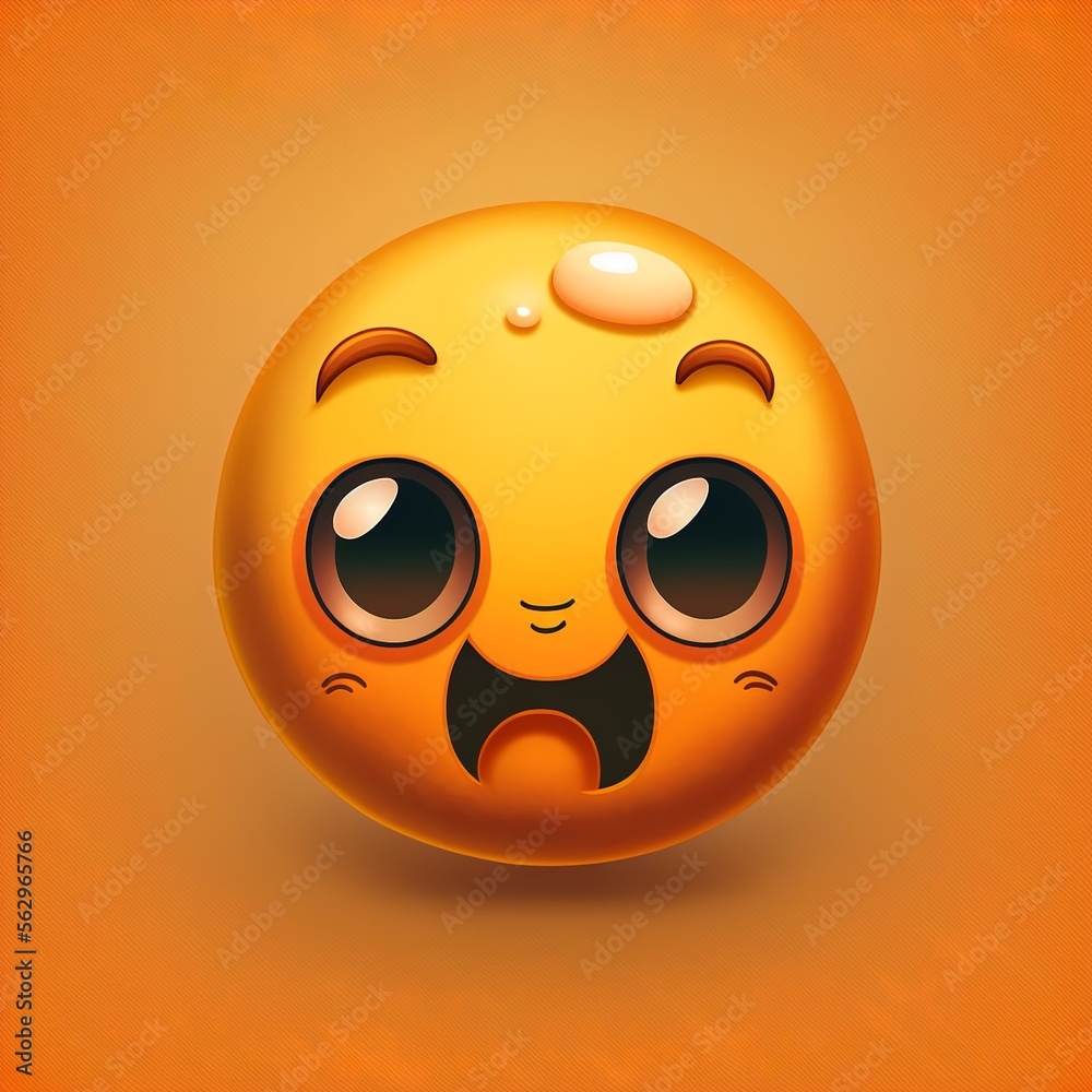 cute drawn emoji head for children happy ruddy smiling yellow head face ...