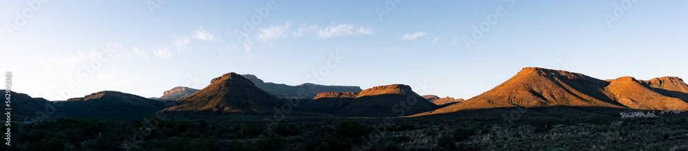 Beautiful panorama landscape of the Karoo National Park in South Africa ...