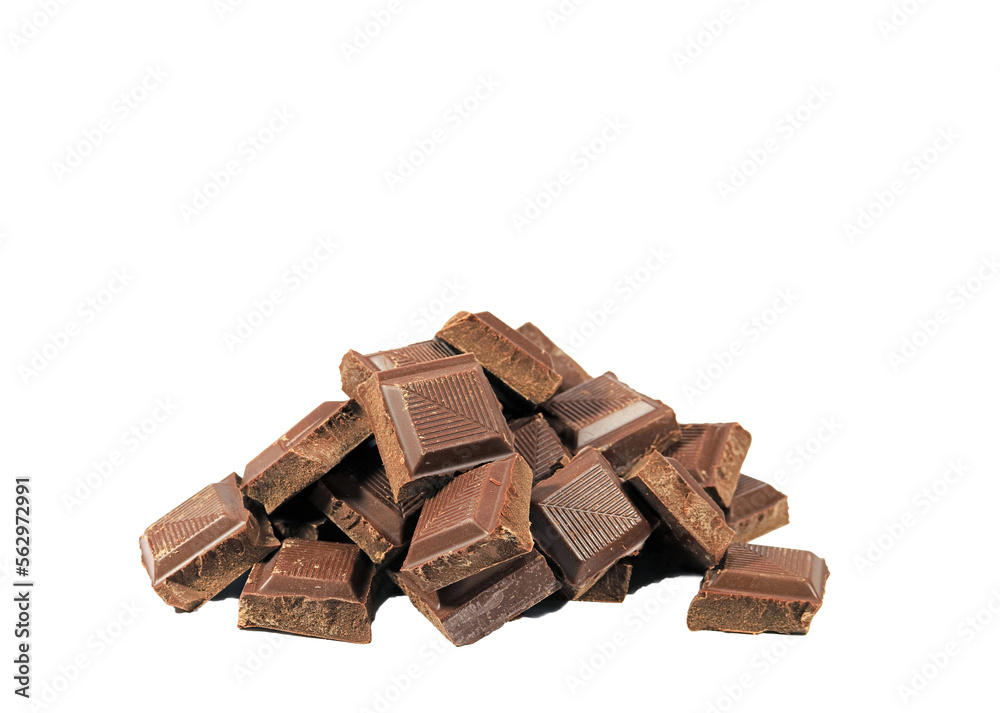Pile of delectable chocolate chunks on transparent background, PNG file ...