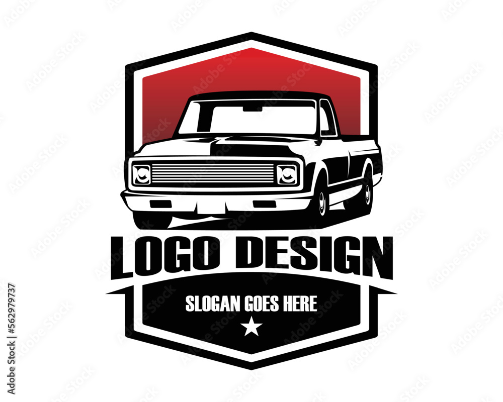 chevy c10 truck industry logo silhouette- isolated white background ...