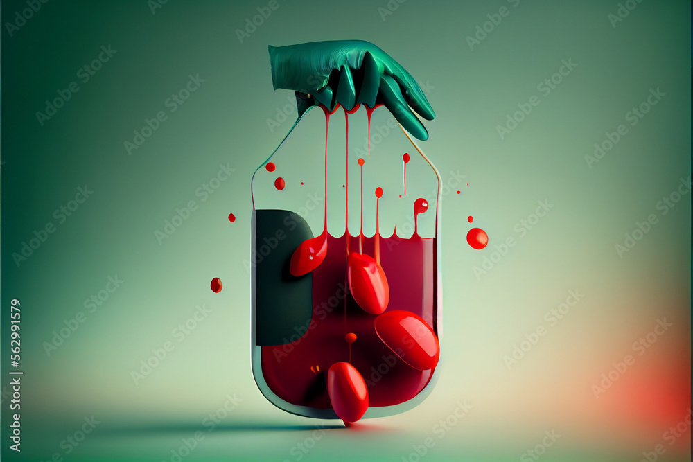 Beautiful abstract Blood Bag collage concept, contemporary and mood ...