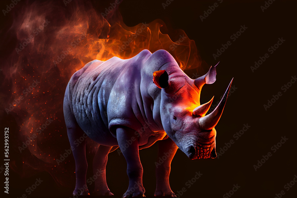 Rhino on Fire: A Symbol of Climate Change and Environmental Destruction ...