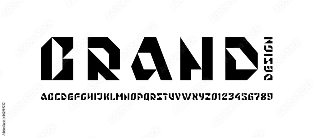 Abstract hi tech techno alphabet font, for your future space design ...