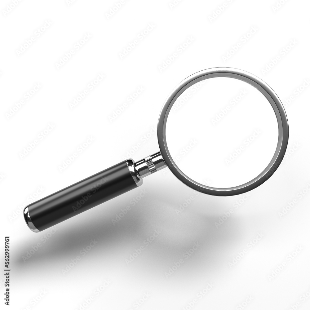 ภาพประกอบสต็อก magnifying glass isolated on white png ภาพ | Adobe Stock