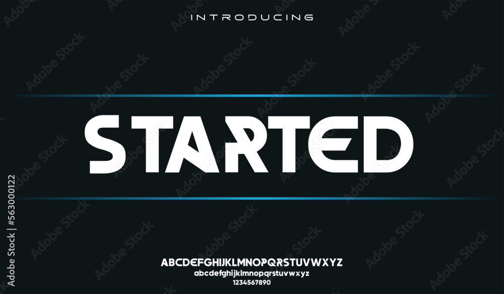 Started, an elegant alphabet font and number. Premium uppercase fashion ...