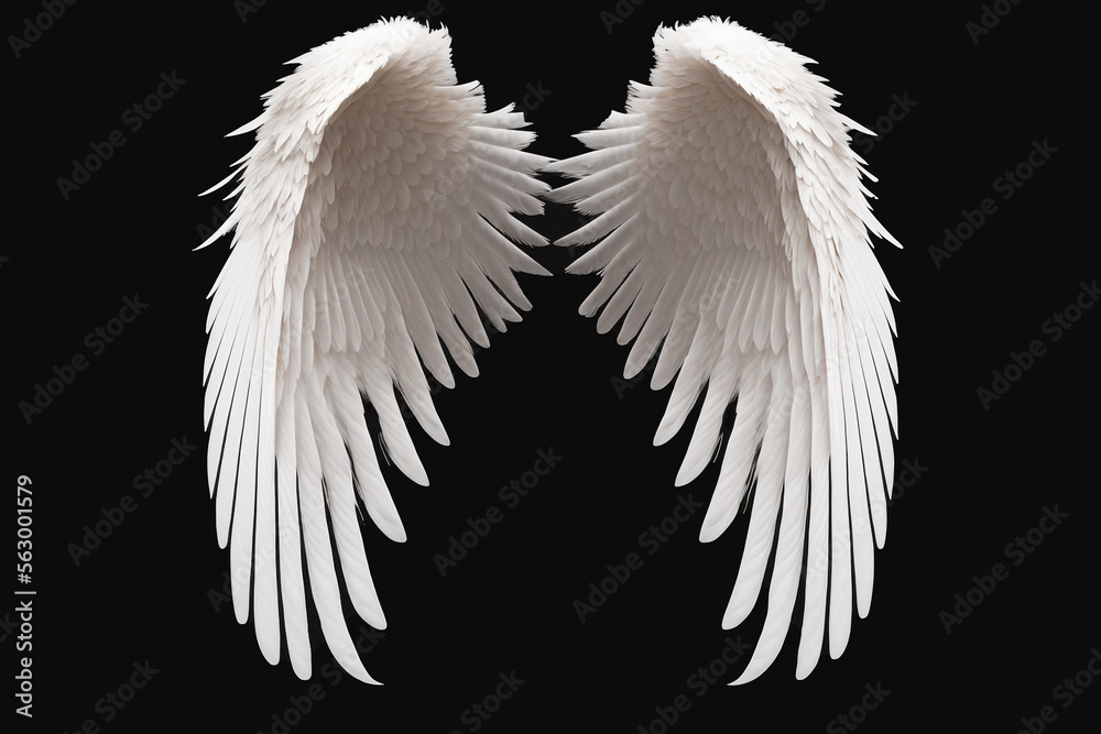 Isolated white angel wing, Generative AI Stock Illustration | Adobe Stock