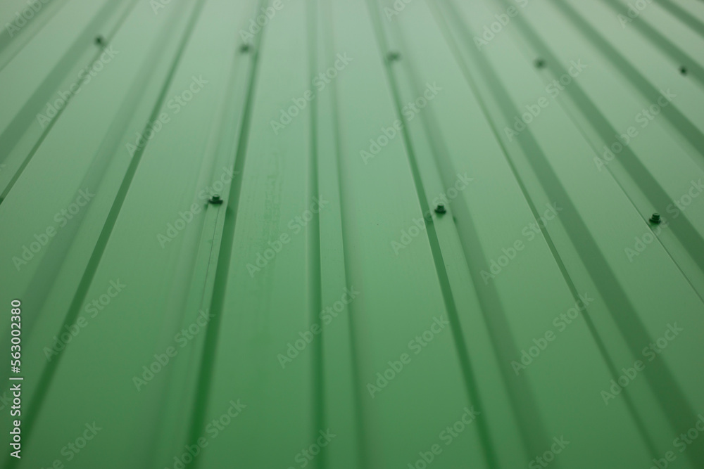 Green steel wall. Details of cladding of building. Stock Photo | Adobe ...