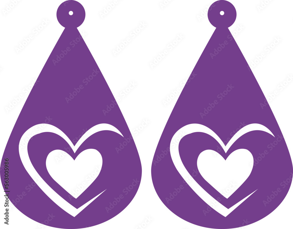 heart earrings svg vector cutfile for cricut and silhouette cutfile ...