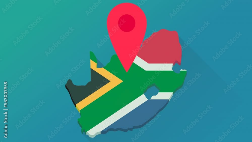 Looping animation in flat design style of a jumping red map marker on ...